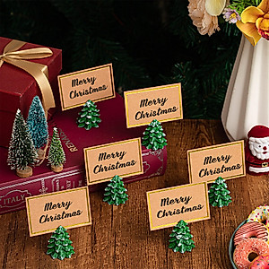 Watersay 12 Pcs Christmas Tree Place Card Holders with 24 Pcs Seating Cards Table Number Holders Place Cards for Christmas Party Wedding Anniversary Birthday Decorations