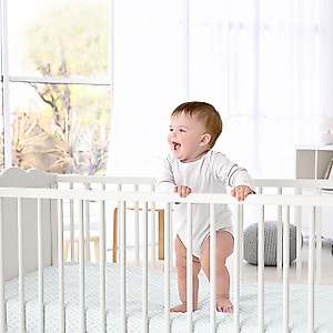 Sweet Jojo Designs Blue and White Polka Dot Girl Fitted Crib Sheet Baby or Toddler Bed Nursery - Watercolor Floral Shabby Chic Collection