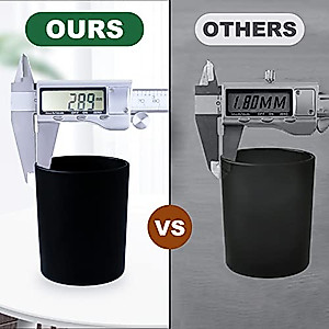 CONNOO 15 Pack 7 OZ Matte Black Candle Jars with Bamboo Lids for Making Candles, Thick Glass Candle Jars Empty Jars in Bulk with lids - Dishwasher Safe