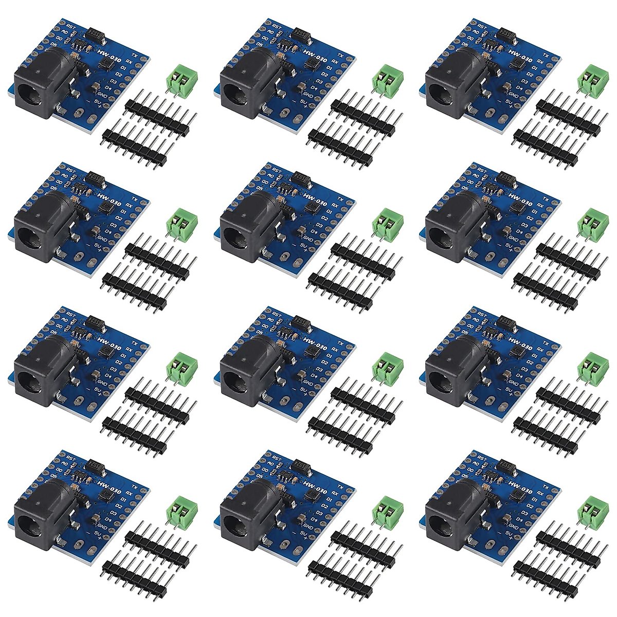 AOICRIE 12pcs DC Power Shield V1.1.0 for WEMOS D1 Mini Shield Development Board DC Power Supply Screen Module