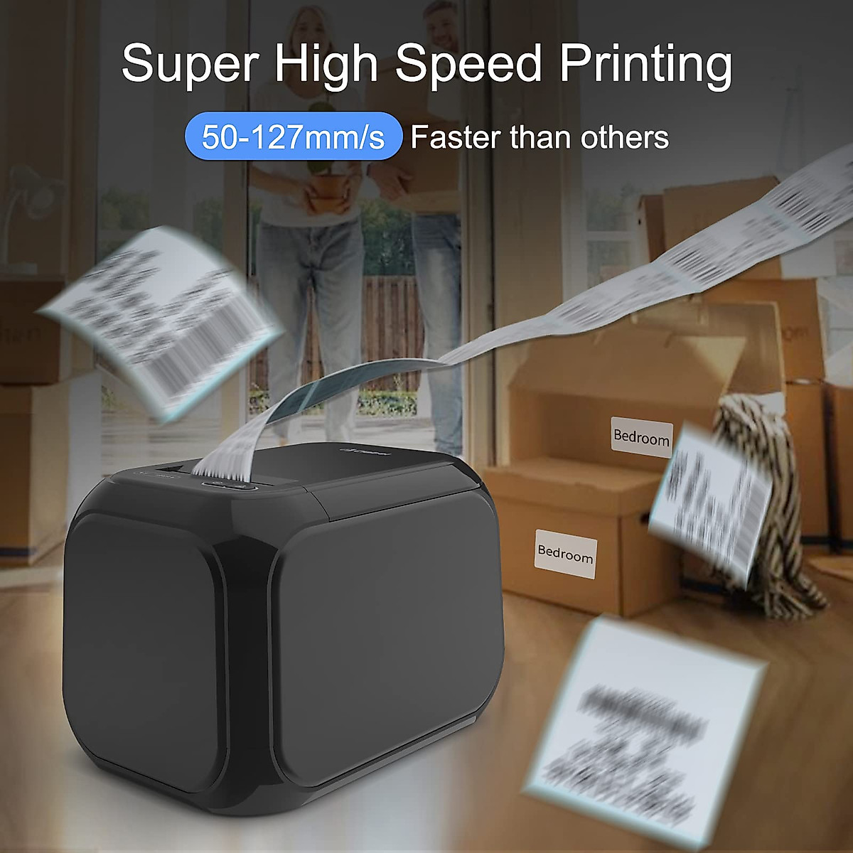 Label Maker Machine with Tape, CLABEL 220D Desktop Thermal Label Printer with USB Cabel,Support Windows, for Office Home