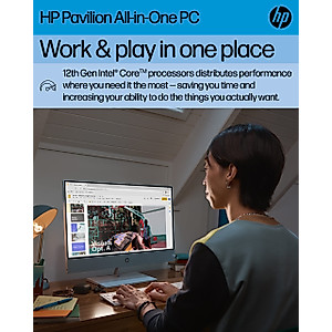 HP Pavilion 23.8 inch All-in-One Desktop PC, Intel Core i7-12700T Processor, Intel UHD Graphics 770, 16 GB Memory RAM, 1 TB 7200RPM SATA Hard Drive, Windows 11 Home (24-ca1180, Snowflake White)
