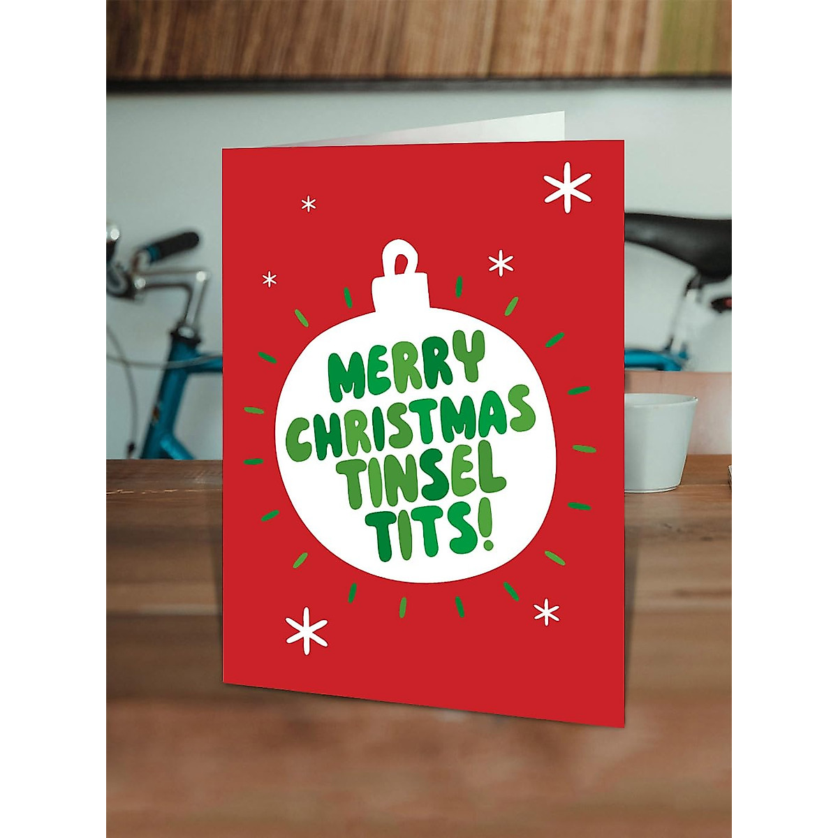 Brainbox Candy - Funny Christmas Card - 'Tinsel Tits' - Cheeky Xmas Cards - Festive Seasonal Humour Cards - For Him Her Men Women Friends Family - Merry Christmas