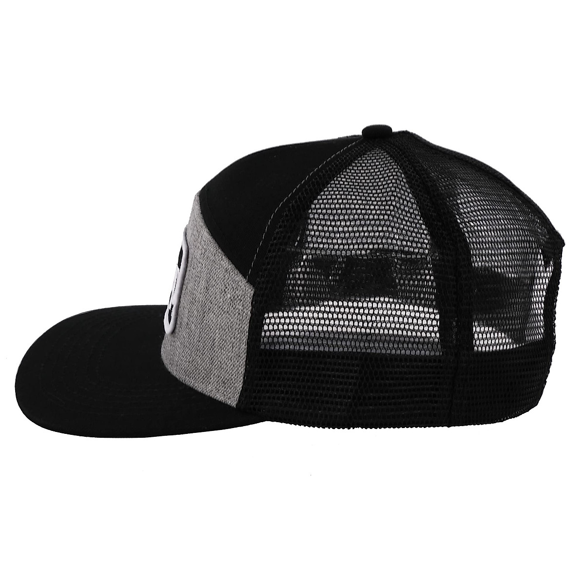 Jeep Premium 7 Panel Flatbill Snapback Patch Logo Hat for Men Heather Grey/Black