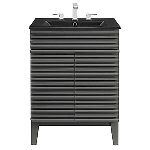 Modway Render 24" Bathroom Vanity with Sink in Gray Black