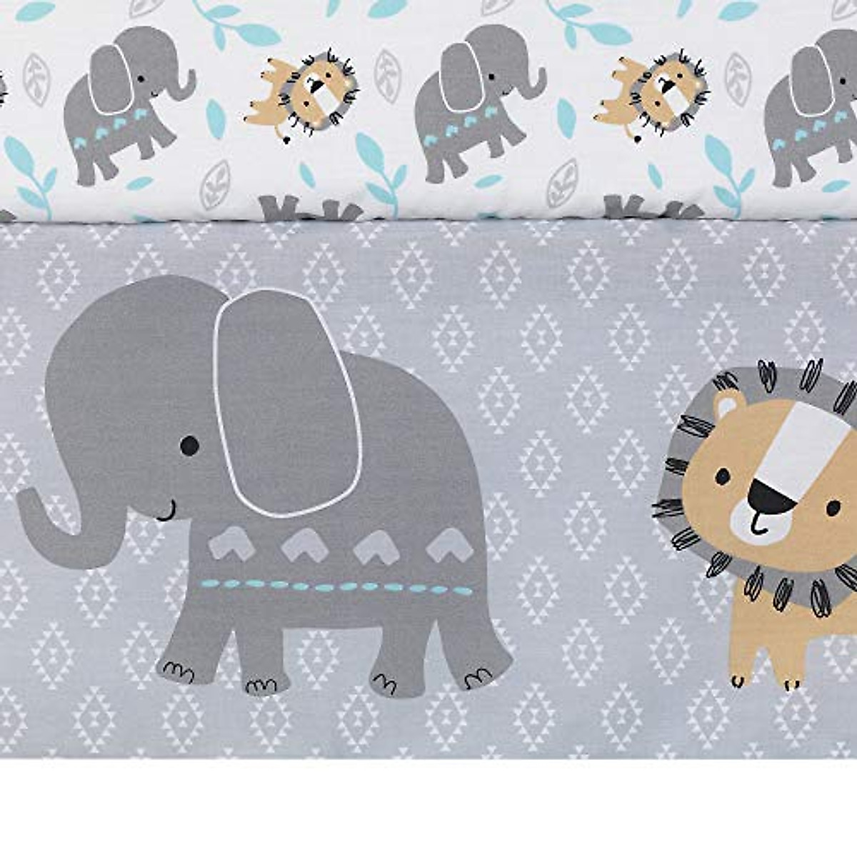 Bedtime Originals Jungle Fun 3-Piece Crib Bedding Set, Blue/Gray(Pack of 1)