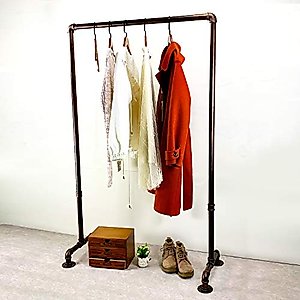Womio Industrial Pipe Clothing Racks,36 in Hanging Clothes Retail Display,Commercial Grade Pipe Clothes Racks,Heavy Duty Garment Racks,Retro Red
