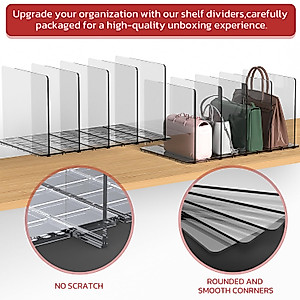 frtzal Purse Organizer for Closet, Shelf Dividers for Closet Organization Adjustable Plastic Handbag Organizers for Closets Purse Storage Organizer (2PCS 5 layers Tra)