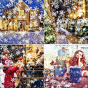Christmas Projector Lights Outdoor, LED Christmas Snowflake Projector Lights Waterproof Snowflake Lights, Christmas Holiday Lights for Halloween Christmas New Year Party Decoration (Black)