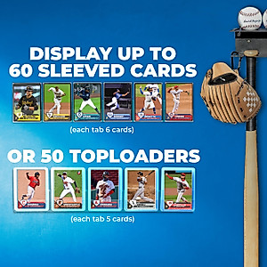 Tapeera 10-Pack PET Baseball Card Display Case - Hold Up to 60 Cards Wall Mount - Sleeved Card and Toploader Display - Trading Card Display Rack - Sport Card Card Holder - Baseball Card Wall Display