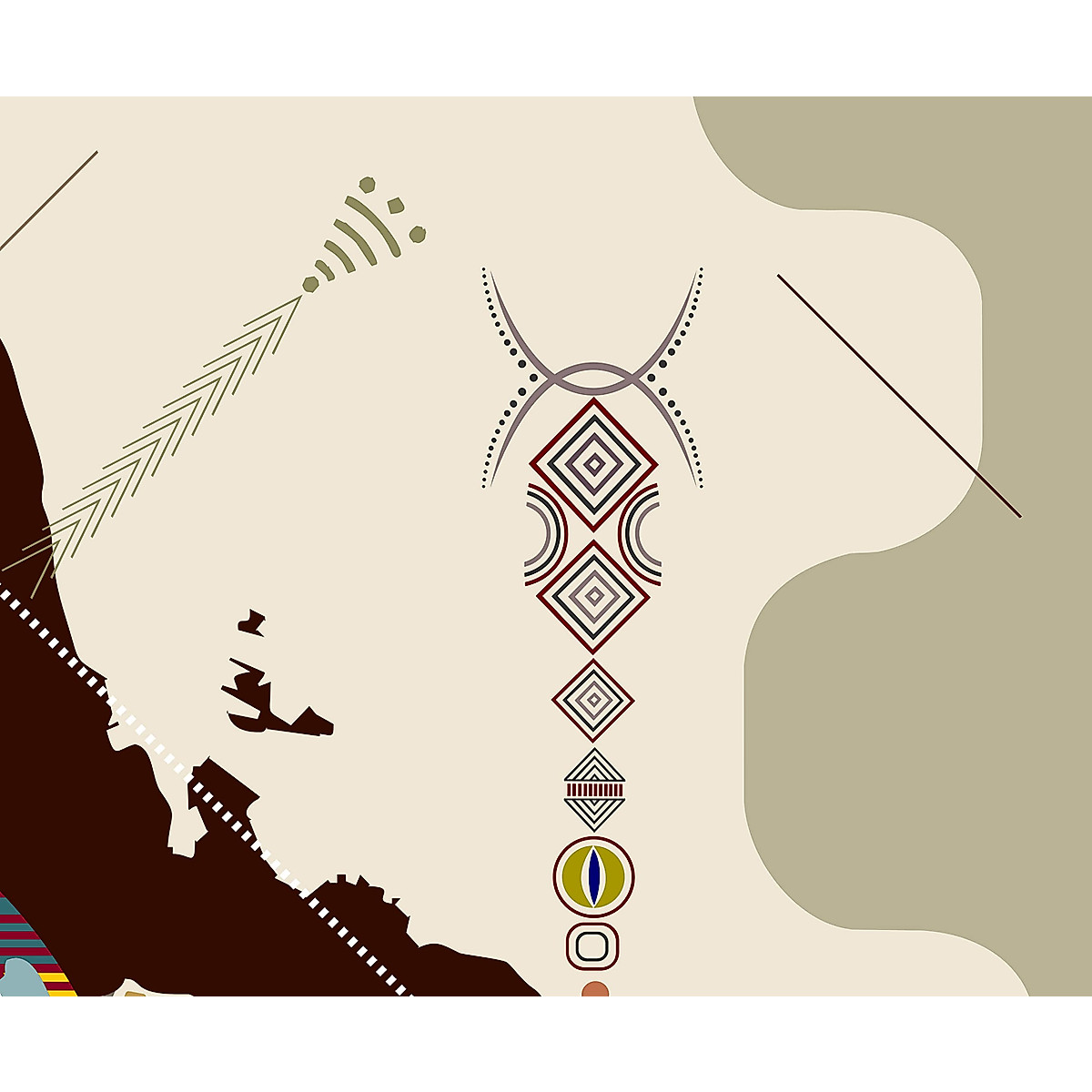 Eritrea Map Art Print Asmara Poster East African Abstract Painting Decor Unframed