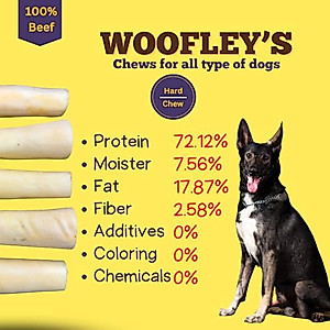 Woofley's Buffalo Cow Tail Jumbo Bone - (8 Count) - Meaty Thick Bones for Dogs - No Splinter Dog Bones - Long Lasting Dog Chews and Bones