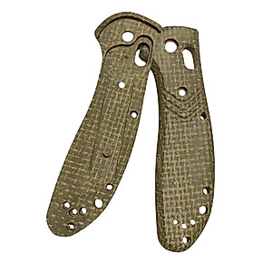 Aibote 1 Pair Green Micarta Knife Handle Scales Handles Patch DIY Tool Fit for Benchmade Griptilian 551 550(Screws Included)