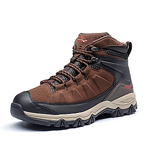 NORTIV 8 Men's Waterproof Winter Hiking Boots Outdoor Trekking Mid Backpacking Mountaineering Shoes,Size 10 Brown SNHB2210M