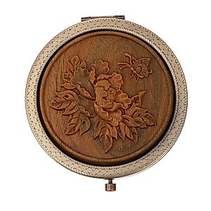 Beaupretty Compact Mirror Vintage Round Makeup Mirror Folding Mini Pocket Mirror Portable Hand Mirror Travel Makeup Mirror for Women Girls