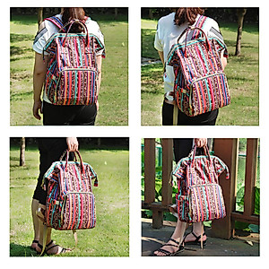 JIU HONG CHAO Diaper Bag Backpack Colorful Cheetah print Diaper Bags with Insulated Bottle Pockets for Baby Care Western Travel Backpack Gifts for Women Mom (leopard stripe)