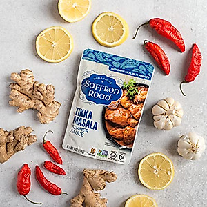 Saffron Road Tikka Masala Simmer Sauce - Non-GMO, Gluten Free, Halal, Kosher, Vegetarian (7 Ounce (Pack of 8))