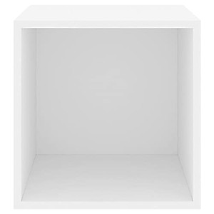 Queen.Y Floating Shelves Set of 4, Wall Mounted Cube Shelves with Cabinet, Wall Hanging Storage Shelves, Home Decor Furniture, White