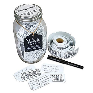 Top Shelf Engagement Wish Jar With 100 Tickets, Pen, and Decorative Lid