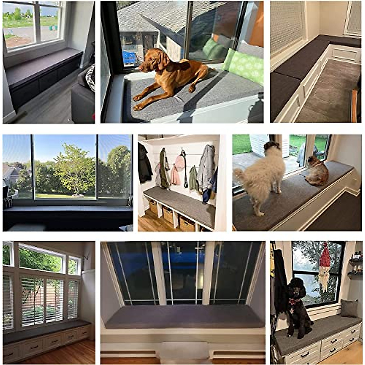 RCDPK Custom Bench Cushion,Personalized Size Bench Pad,Linen Seat Cushion for Indoor Furniture Outdoor Garden Patio,Customized Bay Window Cushions,Banquette Cushions,45D High Elasticity Foam Sponge