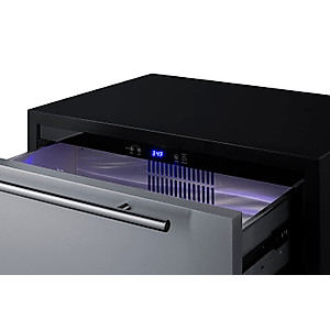 Summit Appliance SPR275OS2D 27" Wide 2-Drawer All-Refrigerator, 4.83 cu.ft; Stainless Steel Drawers; Wweatherproof; Frost-free; LED Lighting; Digital Thermostat; Drawer Dividers