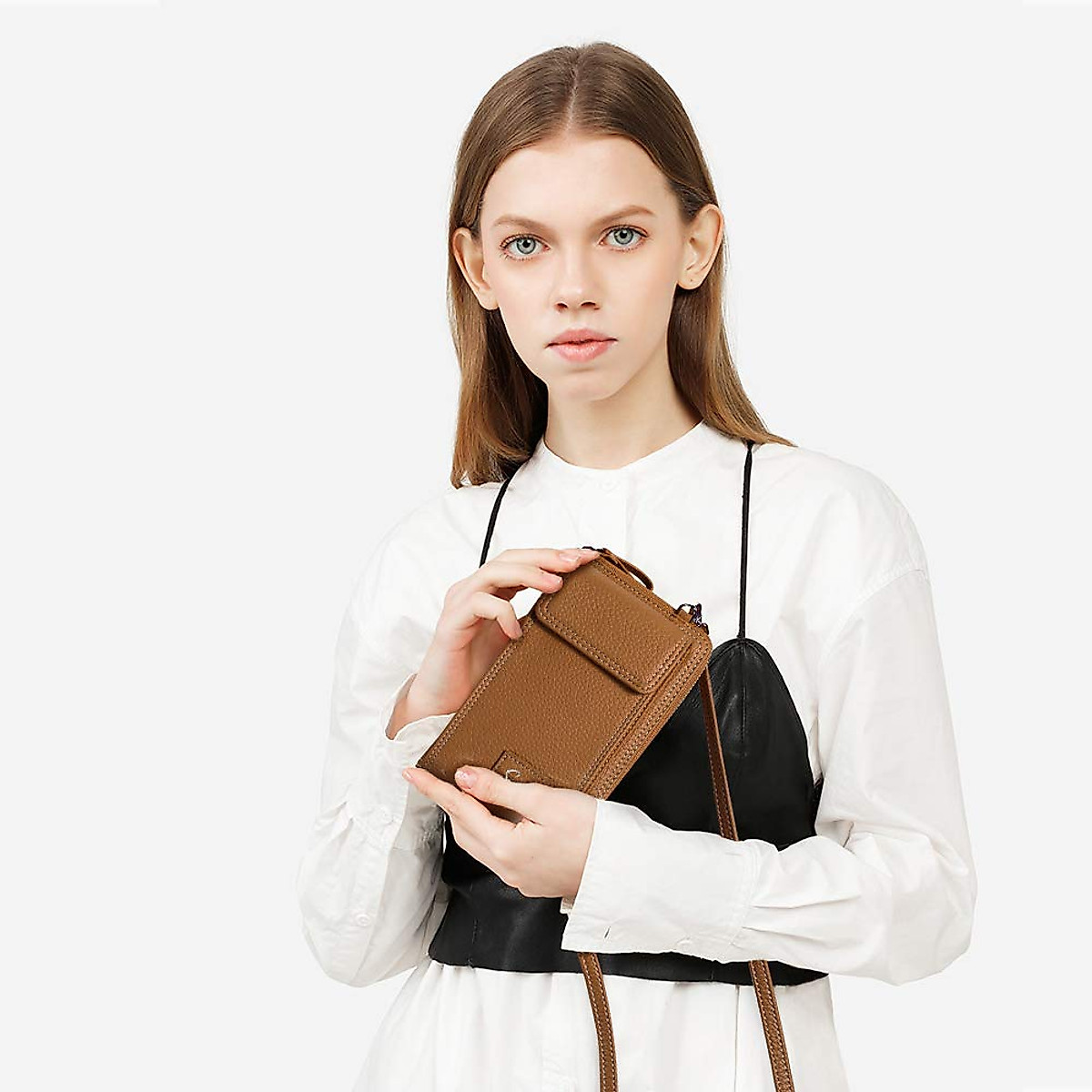 S-ZONE Women RFID Blocking Small Crossbody Cell Phone Purse Bag Wallet 2.0 Version