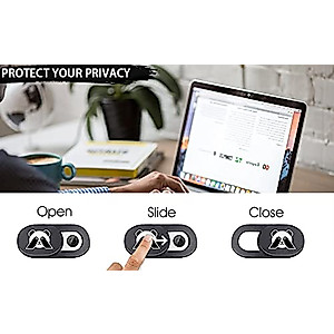 Webcam Cover, Laptop Camera Cover Slide for Desktop, Pc, Tablet, Phone, Fits Most ipad, iPhone, MacBook pro, Mac Air, Surface Pro – Ultra Thin 0.7mm Computer Camera Cover - Cute Panda Covers (3 Pack)