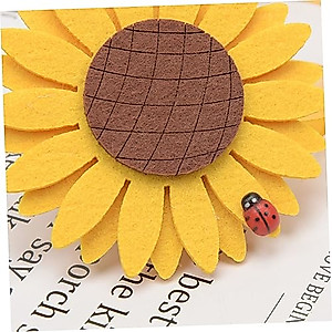 Garneck 6 Pcs Sunflower Curtain Buckle Magnetic Curtain Clips Sunflower Curtain Holdbacks Metallic Curtain Tie Buckle Curtain Tie Backs Curtain Fastener Decorate Non-Woven Fabric Delicate