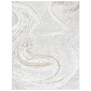 SAFAVIEH Orchard Collection 8' x 10' Grey / Gold ORC617H Modern Abstract Area Rug