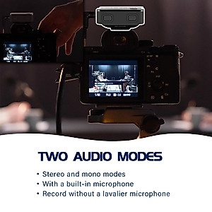 RELACART Mi1 Wireless Lavalier Microphone, 2.4G Wireless Lapel Mic System with 1 Transmitter and 1 Receiver Compatible with DSLR Camera, Camcorder, Smartphone for Vlogging, Streaming, YouTube