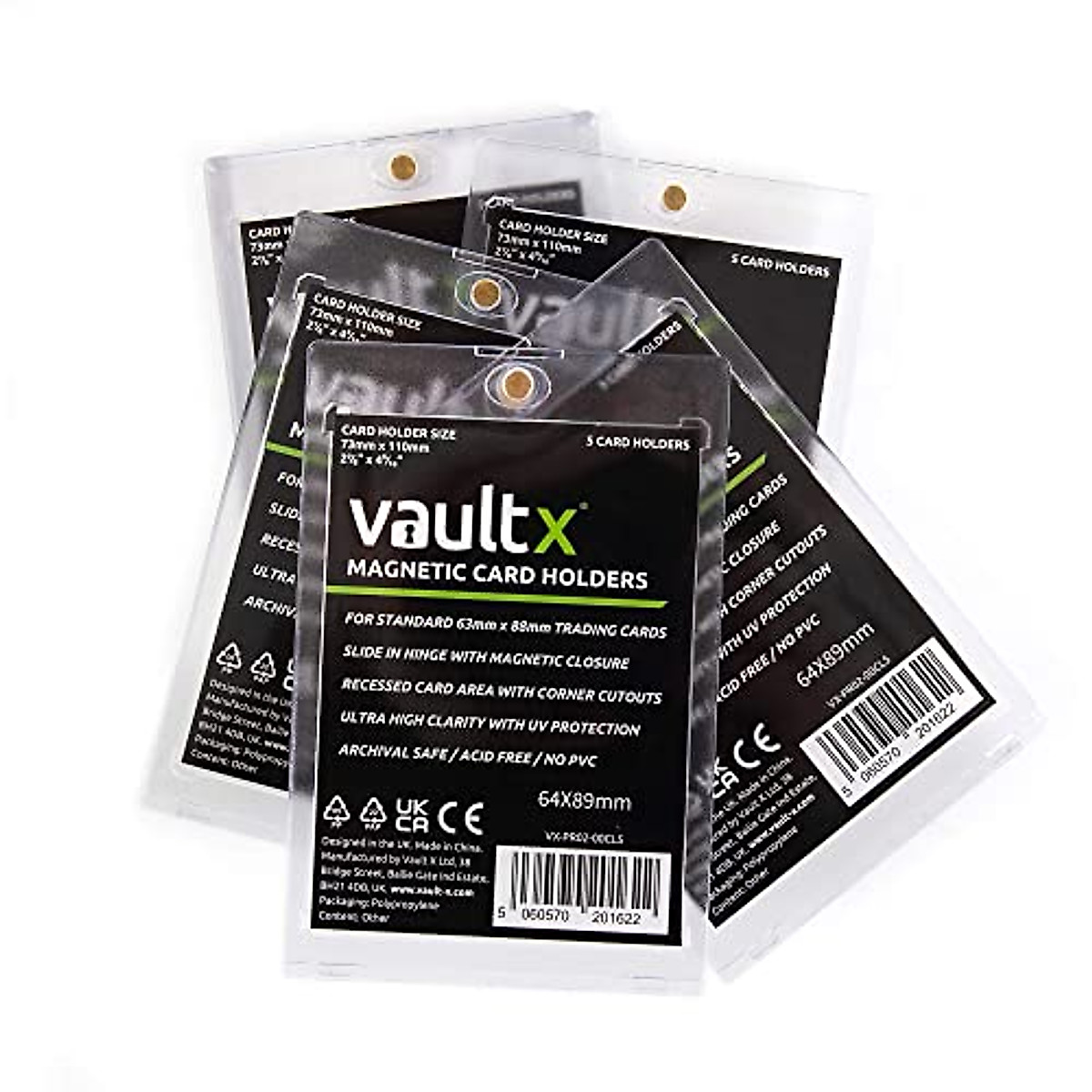 Vault X Magnetic Card Holders - 35pt for Trading Cards & Sports Cards (5 Pack)