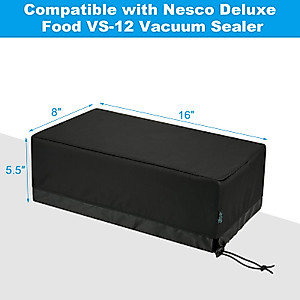 Beautyflier Vacuum Sealer Dustproof Cover Compatible with Nesco Deluxe Food VS-12 Vacuum Sealer, Vacuum Food Sealer Protective Case, Antistatic Protector Covers for Vacuum Sealer (Cover Only)