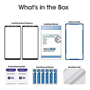 amFilm Screen Protector for Samsung Galaxy Note 9, Full Screen Coverage Screen Protector, 3D Curved Tempered Glass, Dot Matrix with Easy Installation Tray (Black), 2 Pack