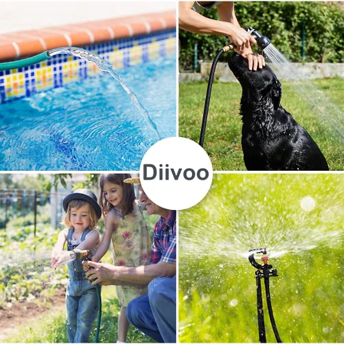 Water Sprinkler Timer, Diivoo Programmable Irrigation Hose Timer with 3 Individual Watering Programs and Rain Delay for Garden Lawn, Pool Filling,Blue