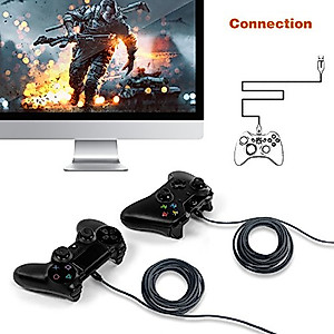 iSeekerKit USB Cable 15ft Extra Long Braided Micro USB Charging Cords [2Pack] Compatible for Android/Windows/PS4 Controller/Samsung Galaxy s7 s6 Plus and More(Black)