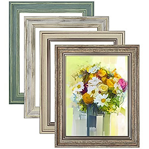 LUCKYLIFE 8x10 Picture Frame Set of 4, Rustic Farmhouse Picture Frames for Table or Wall Hanging