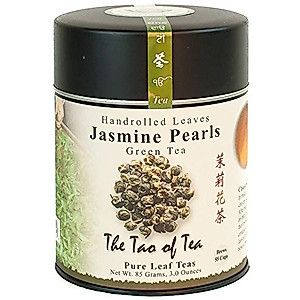 The Tao of Tea, Handrolled Jasmine Pearls Green Tea, Loose Leaf, 3 Ounce Tin