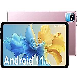 Tablet 10.1 Inch Android 11.0 Go - 64GB ROM | 256GB Scalable 6000mAh Long Battery Life Tablets GMS Certified | 5MP Camera WiFi FM Bluetooth (Pink)