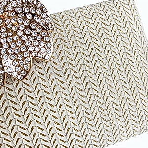 SEIJY Knitted Fashion Lady Handbags with Flower Metal Diamonds Evening Bags Golden Chain Party Holder Clutch (Color : Black, Size : 1)