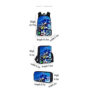 SUONI 3 Pcs Backpack Set for Boys Girls Adult,Backpack with Shoulder Bag Pencil Case 1, One Size