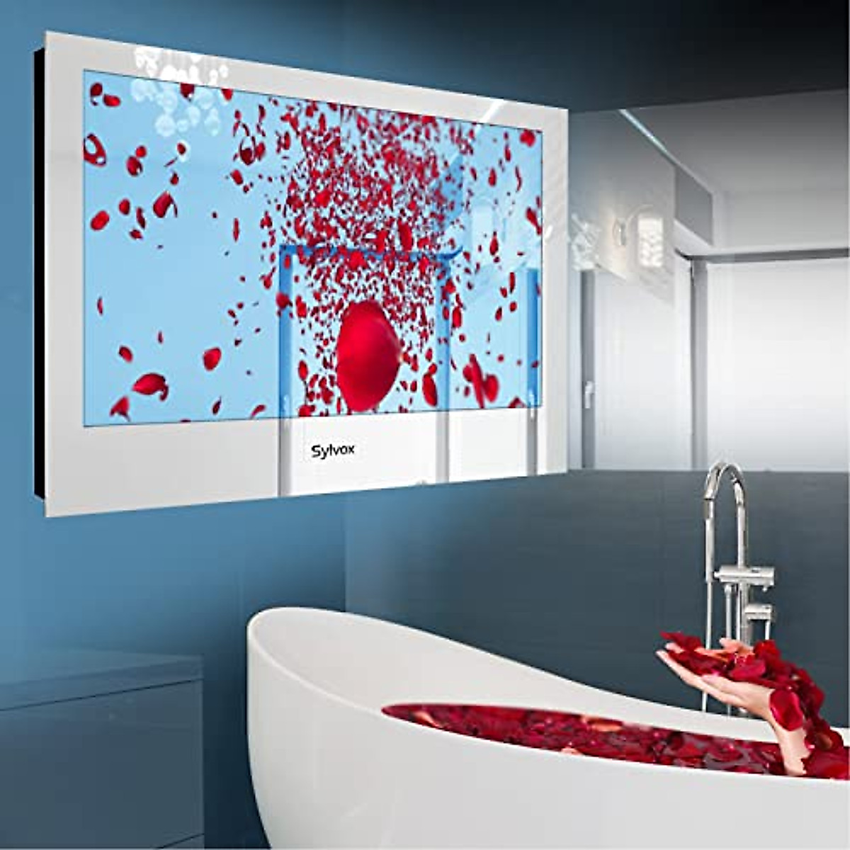 SYLVOX 32-inch 1080p Waterproof TV, Full HD, Magic Mirror Bathroom TV, Suitable for Bathrooms,Hotels,Saunas