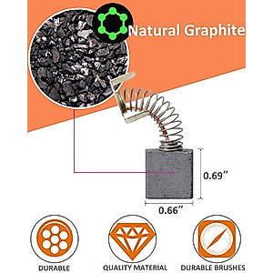 614367-00 Replacement Carbones para Accessories, 4-Pack Carbon Motor Brush Compatible with D24000 / DW713 / DW715 / DW716, Also Replaces 5140024-30/0502025007 / 999044