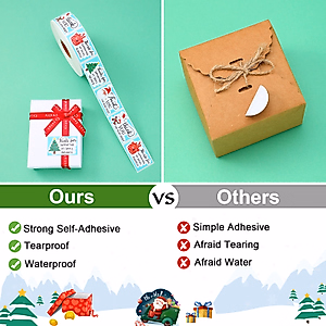 1000 Pieces Thank You Christmas Stickers Thank You for Your Order Sticker 1.6 x 1 Inch Thank You Seal Stickers for Christmas Cards Present Boxes Envelopes Party Favors (Cute Style)