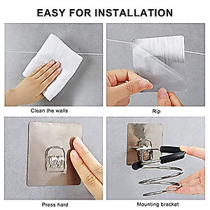 Hair Dryer Holder Wall Mount - Hair Dryer Organizer - Stainless Steel Blow Dryer Holder Wall Mount, Keeps Your Bathroom Kitchen Washroom Tidy, Pack of 2