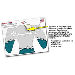 WraptorSkinz Skin Wrap compatible with Sony PS5 DualSense Controller Ripped Colors Gray Seafoam Green (CONTROLLER NOT INCLUDED)