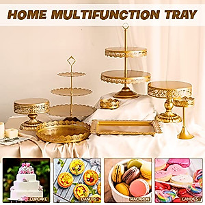 Cake Stand Set-8 Pcs Gold Cake Stand -Dessert Table Display Set-Cake Stands for Dessert Table-Table Decoration Display Tower Plate for Baby Shower, Wedding, Birthday Party, Chrismas Celebration