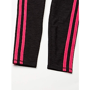 adidas Girls' Big Active Sports Athletic Legging Tight, D2M Melange Adi Black Heather/Bold Blue, Medium