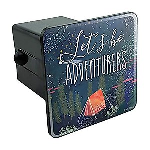GRAPHICS & MORE Let´s Be Adventurers Tent Camping Night Moon Shooting Stars Tow Trailer Hitch Cover Plug Insert