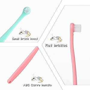 KALIONE 5pcs Dog Cat Toothbrush for Pet Dental Care, Micro Head Pets Toothbrush with Soft Bristles for Dog Oral Hygiene Deep Clean, Multi-Angle Round Pointed Cat Toothbrush
