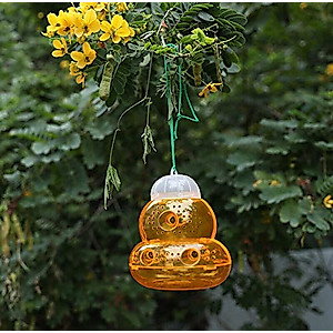 Wasp Trap Bee Traps Jar | Hornet Trap Yellow Jacket Trap Attracts Hornets Yellow Jackets Bees Wasps | Trap & Bee Catchers for Outside | Plastic Wasp Trap for Outdoors Catcher | 2pcs Beehive Wasp Trap